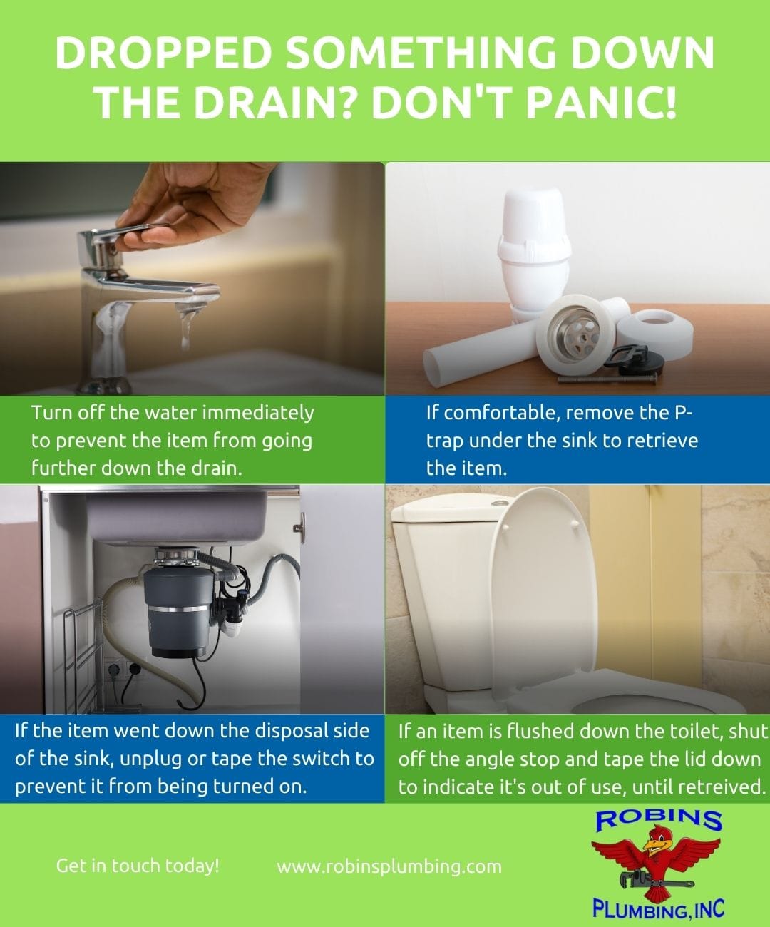 Dropped Something Down the Drain | Robins Plumbing, Inc.